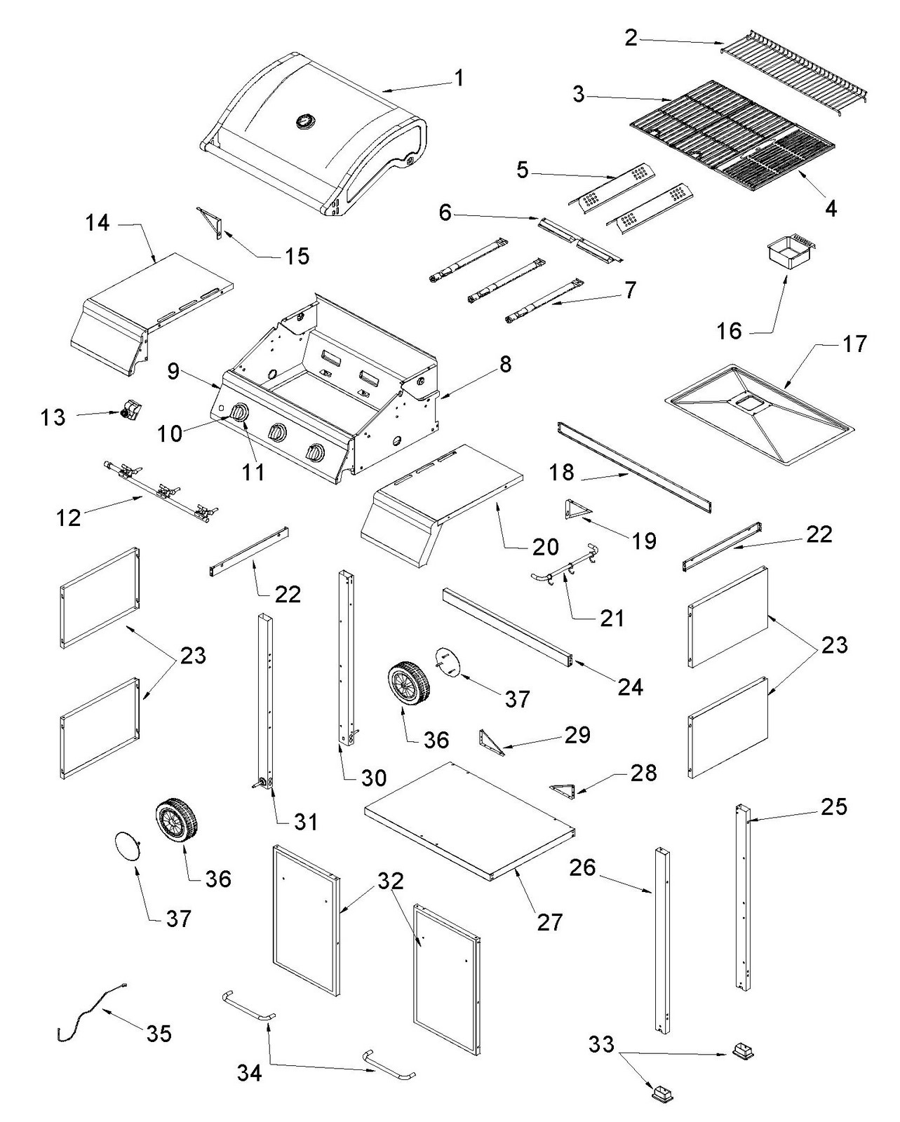 BARBECUE 3 FEUX CLASSIC (720-0737)